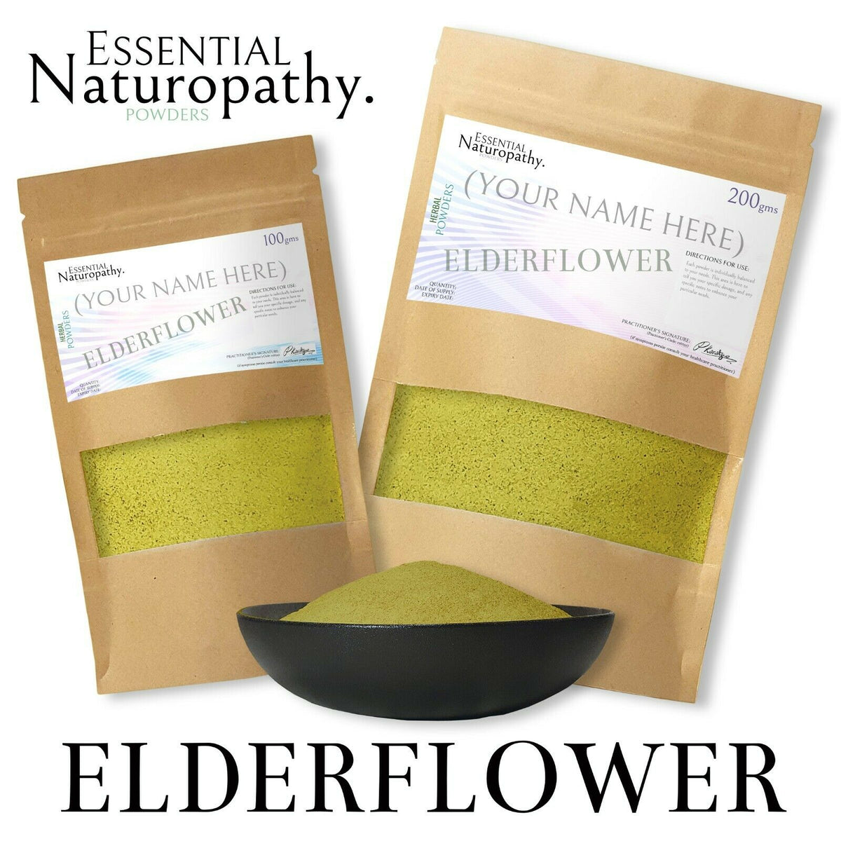 ELDERFLOWER POWDER 100% Certified Organic (Sambucus nigra) PREMIUM GRA ...